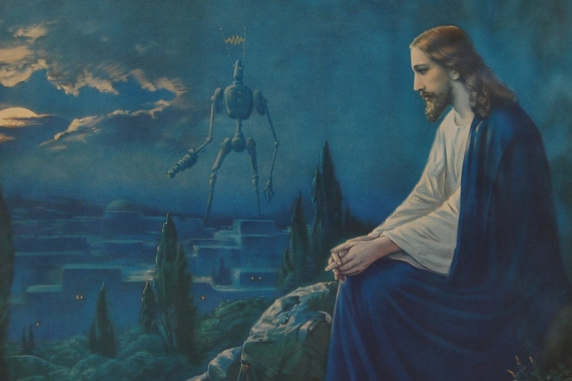 4 by 6 Postcard Print jesus Vs Bot | Etsy