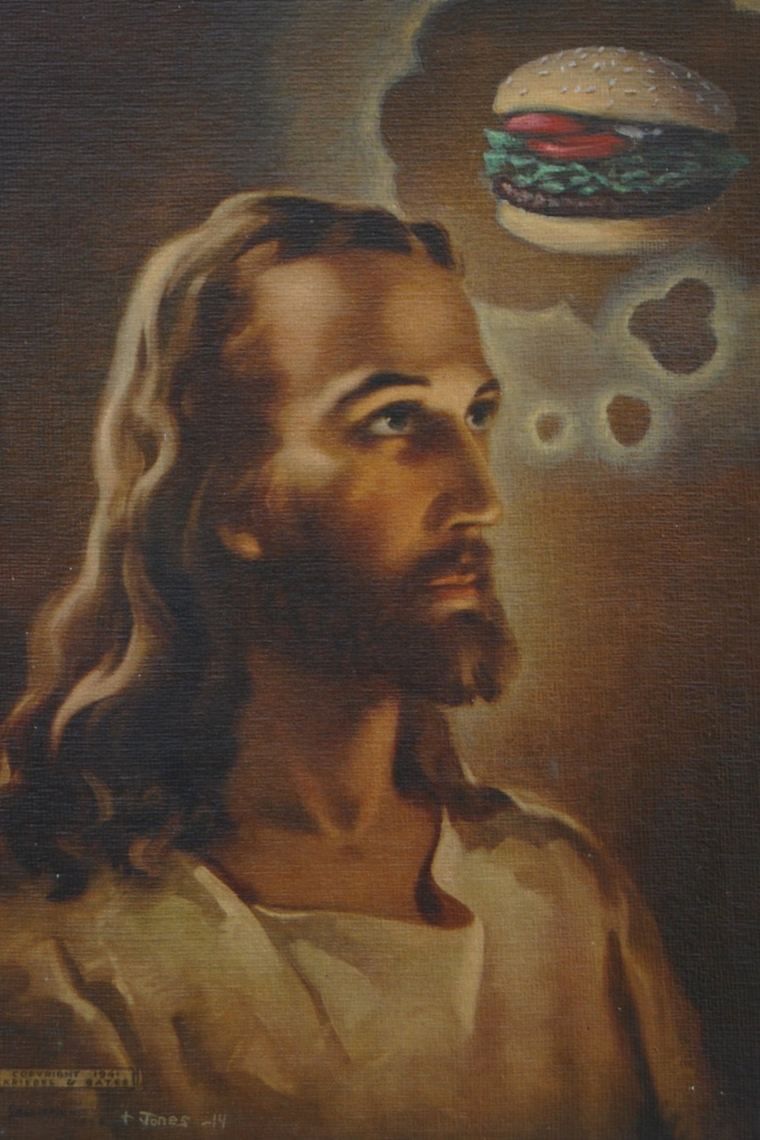 4" by 6" Postcard Print, "jesus Burger" Altered Thrift Store Art - Etsy