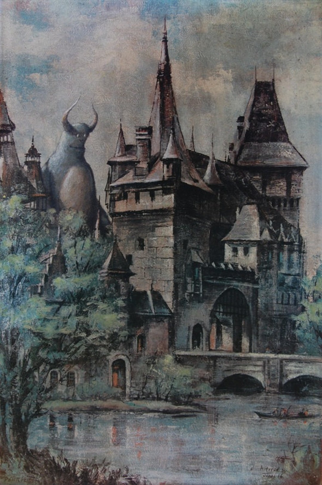 4" by 6" Postcard Print, "castle Monster" Altered Thrift Store Art - Etsy