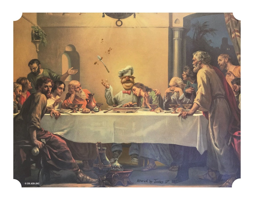 11" by 14" "messy Last Supper" Altered Thrift Store Art Print - Etsy