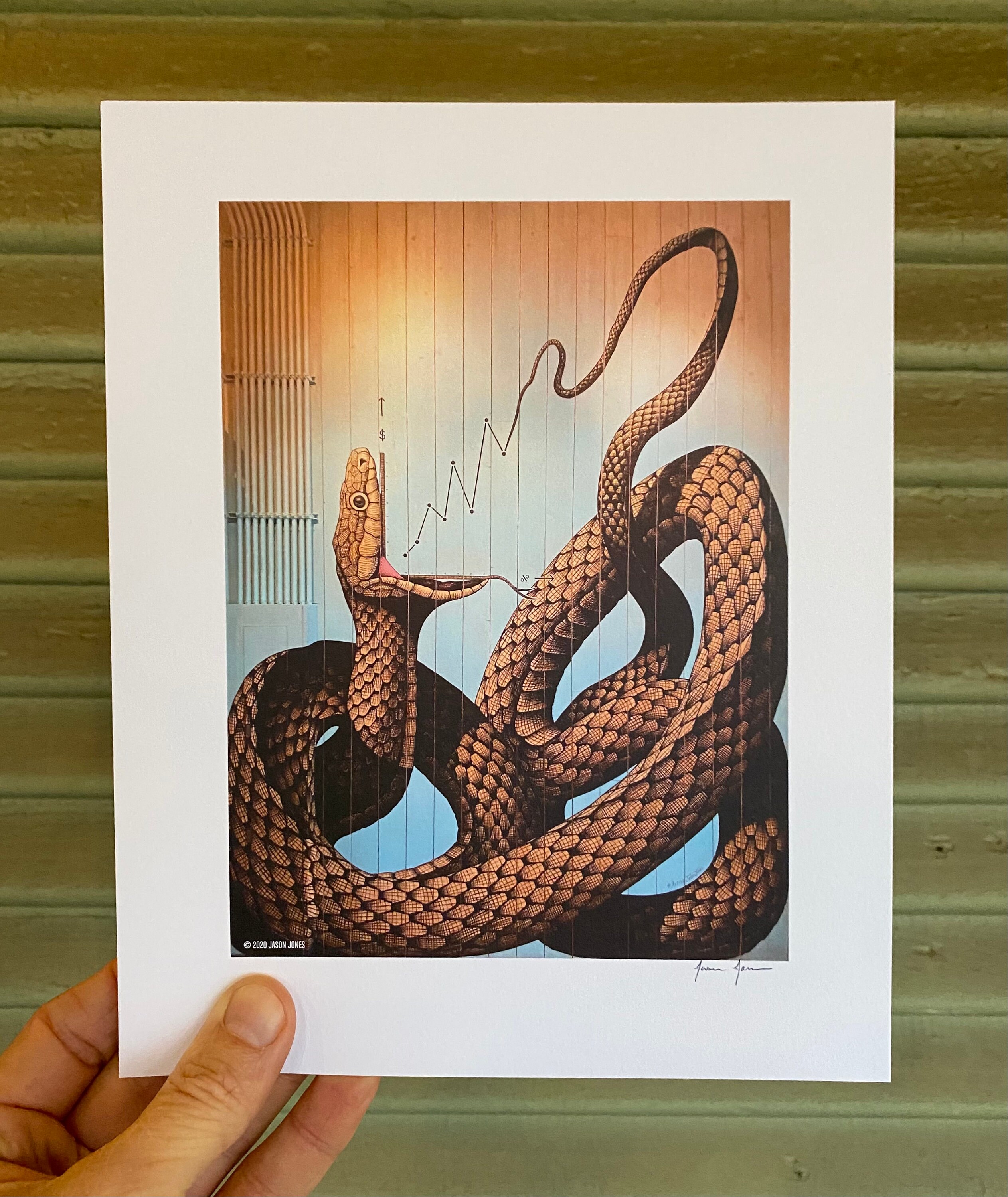 8 by 10 Print of onyx Snake Mural in - Etsy