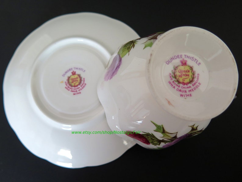 Vintage Queen Anne Dundee Thistle Tea Cup Fine Bone China | Etsy