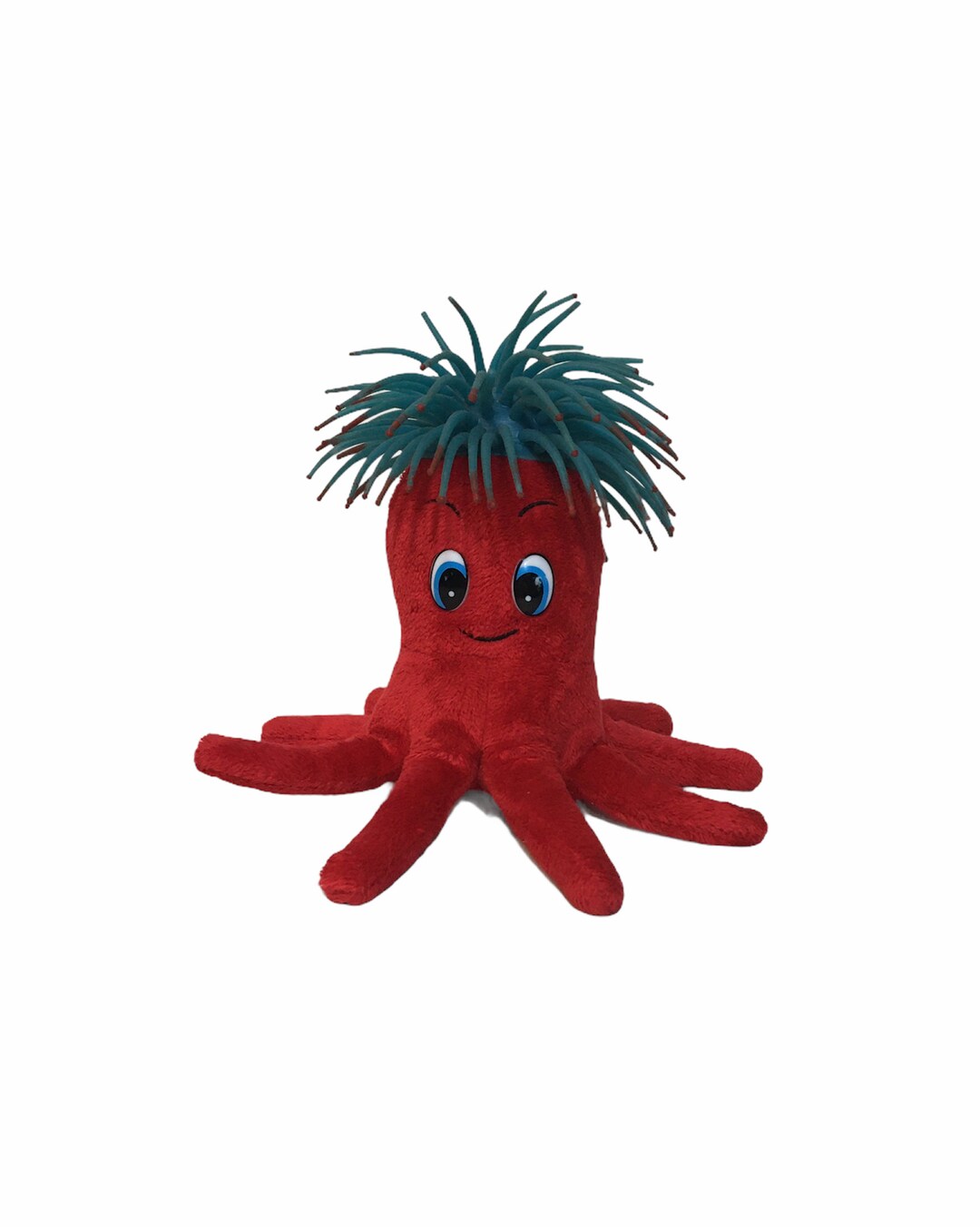 RARE Vintage Zibbies Red Wigglez Octopus Plush Toy Rubber Elastic Hyper ...