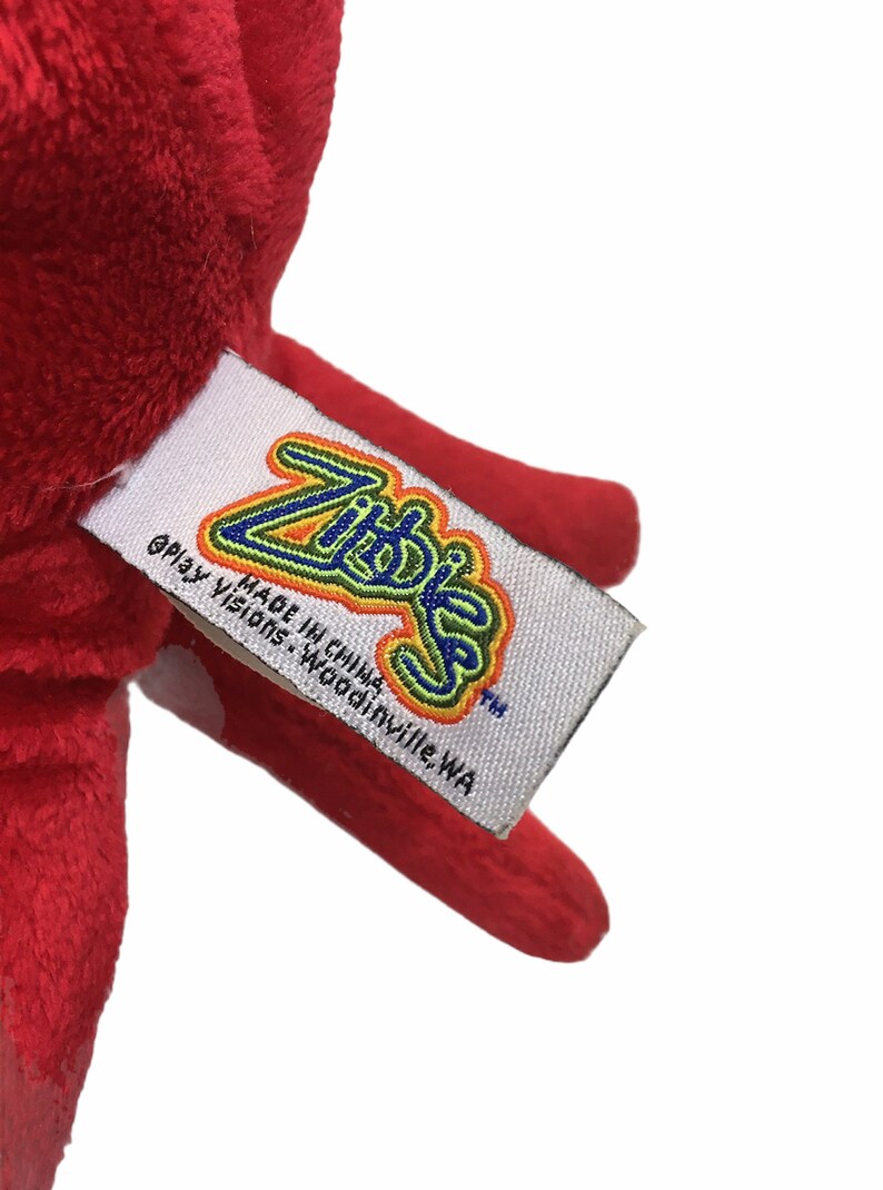 RARE Vintage Zibbies Red Wigglez Octopus Plush Toy Rubber Elastic Hyper ...