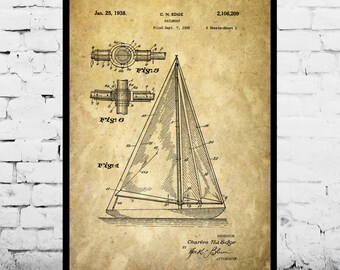 Sailboat blueprint | Etsy