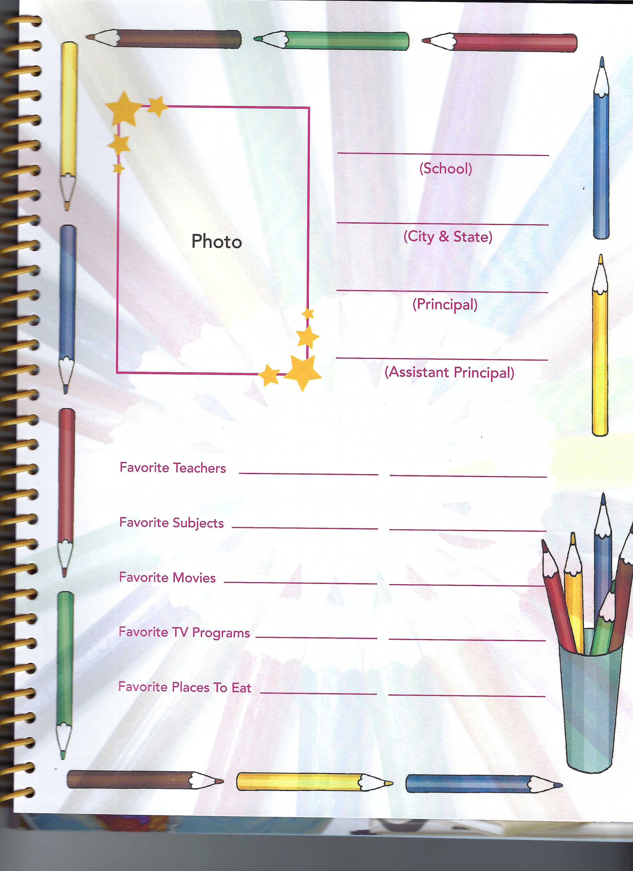School Day Memory Book. This is a Book for School Kids From Grades K ...