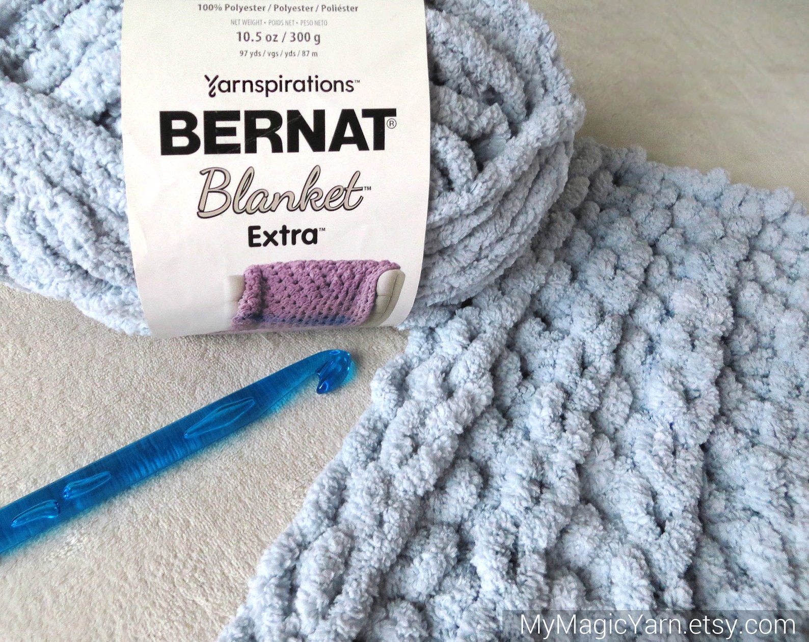 Crochet Pattern for Beginner — BERNAT Blanket EXTRA Yarn Crochet ...