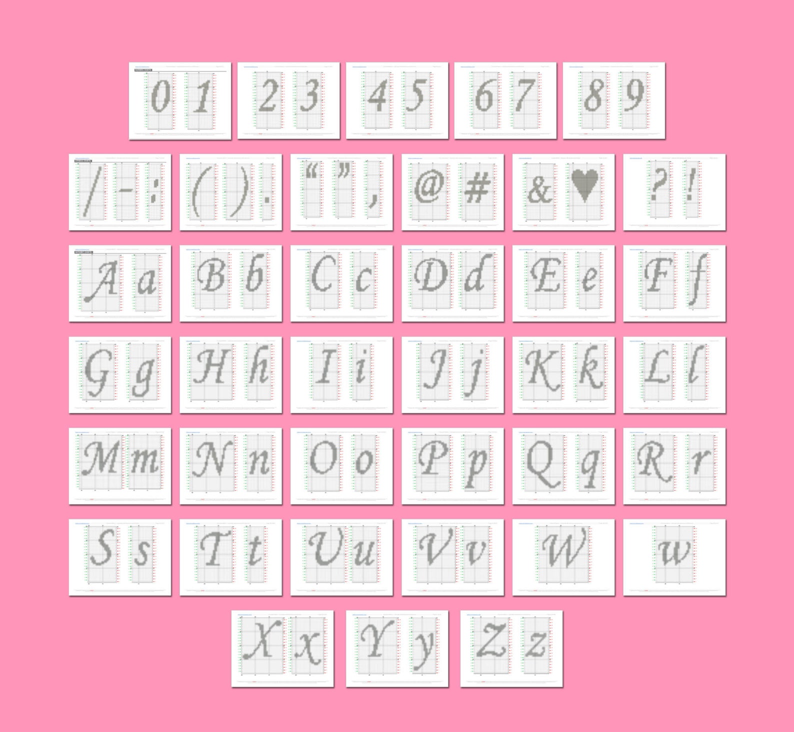 Crochet Pattern for Alphabet, Symbols and Numbers, Crochet Monogram ...