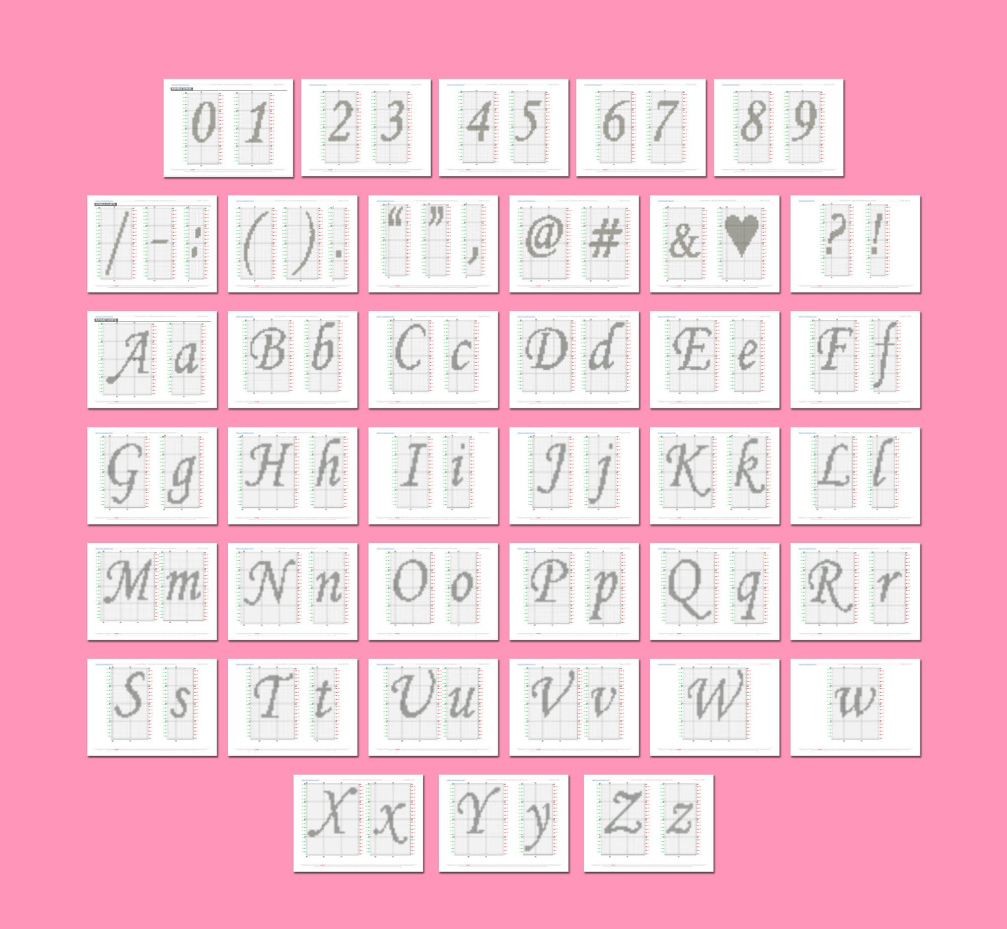 Crochet Pattern for Alphabet, Symbols and Numbers, Crochet Monogram ...