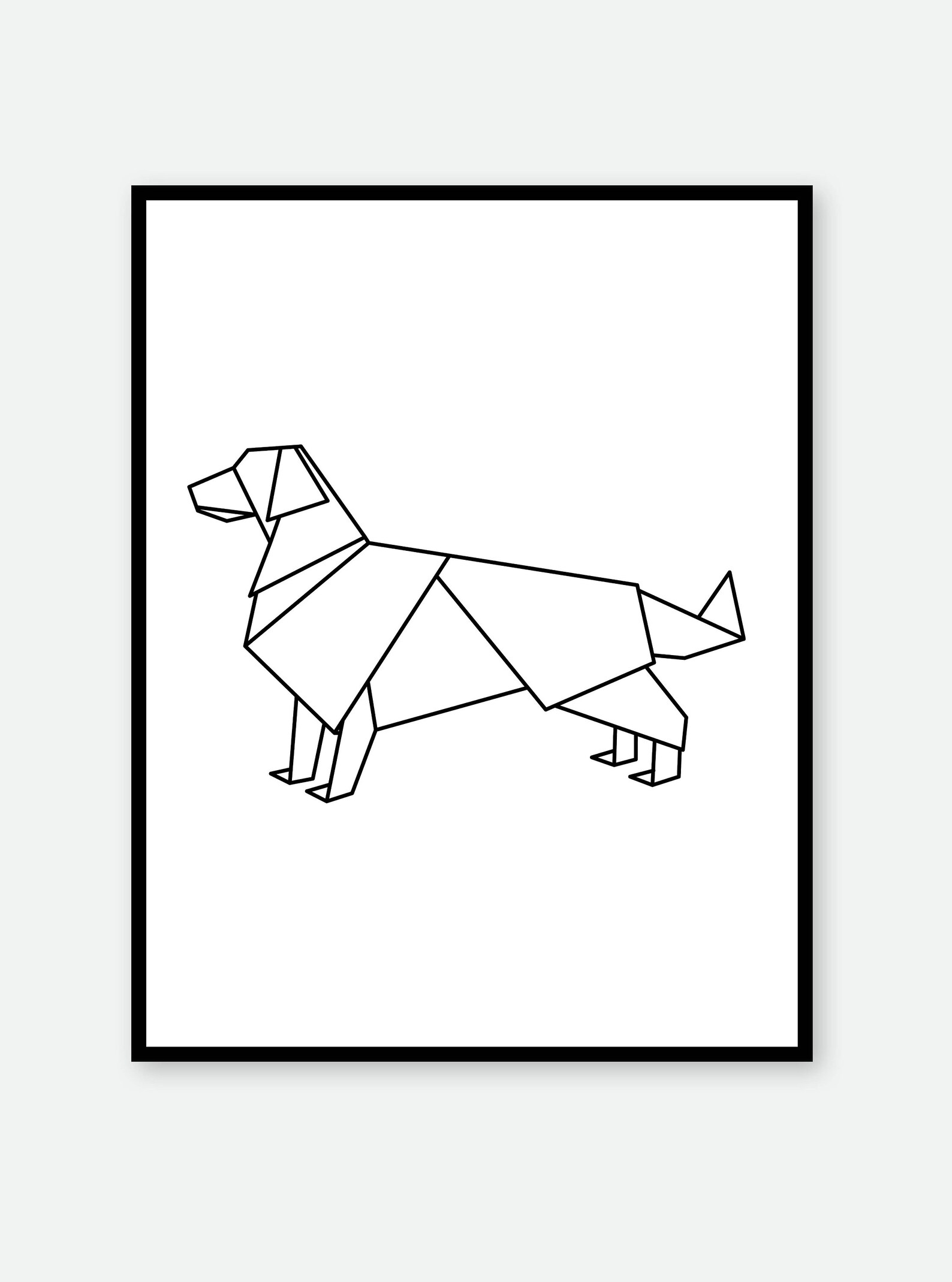 Minimalist Golden Retriever Printable Origami Wall Art Dog | Etsy