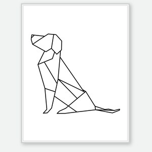 Minimalist Labrador Printable, Origami Wall Art, Origami Dog Wall Art ...