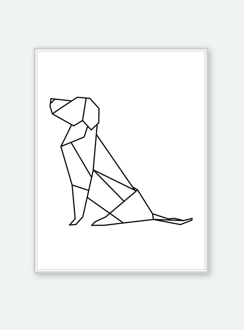 Minimalist Labrador Printable, Origami Wall Art, Origami Dog Wall Art ...