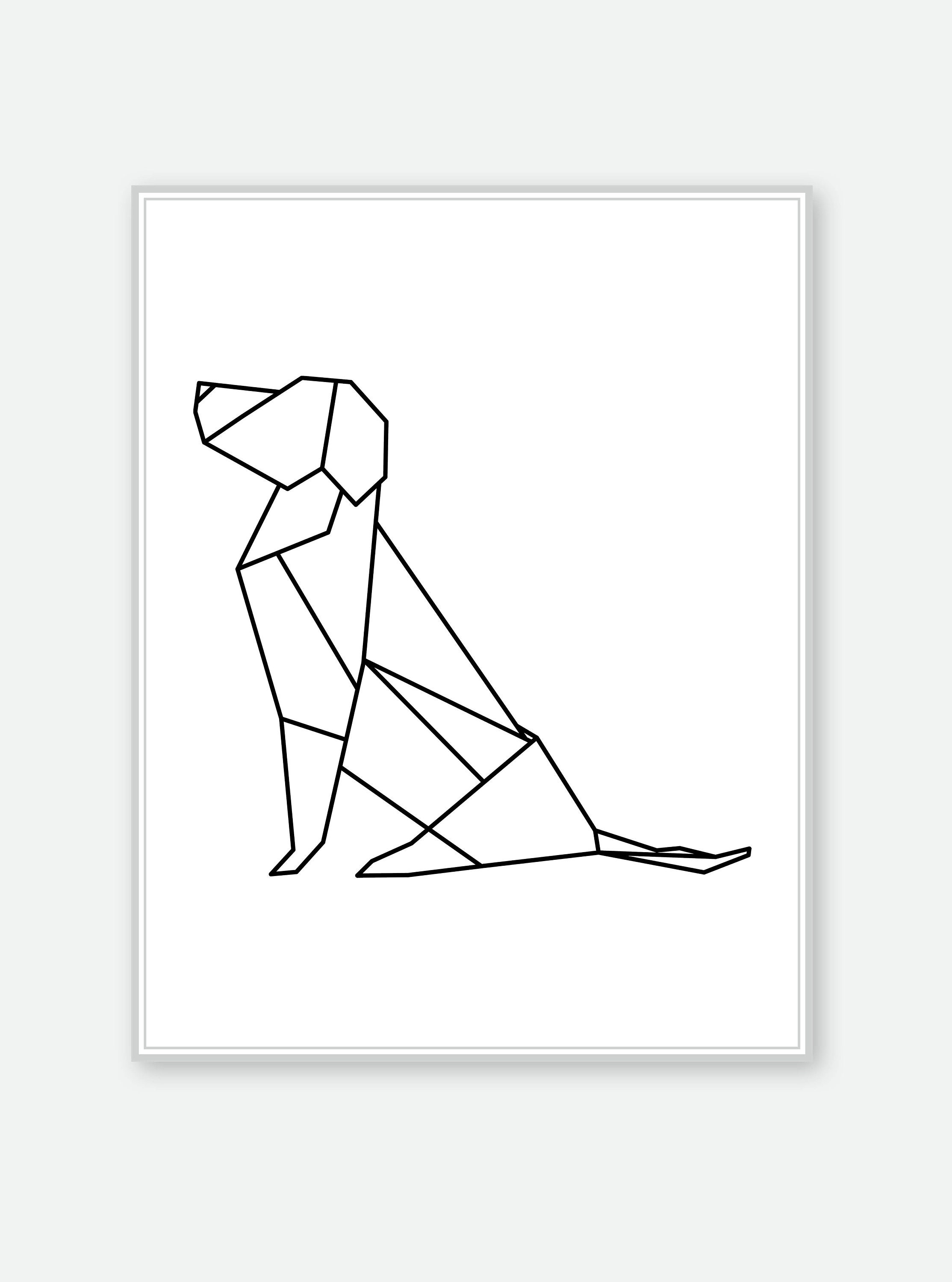 Minimalist Labrador Printable, Origami Wall Art, Origami Dog Wall Art ...