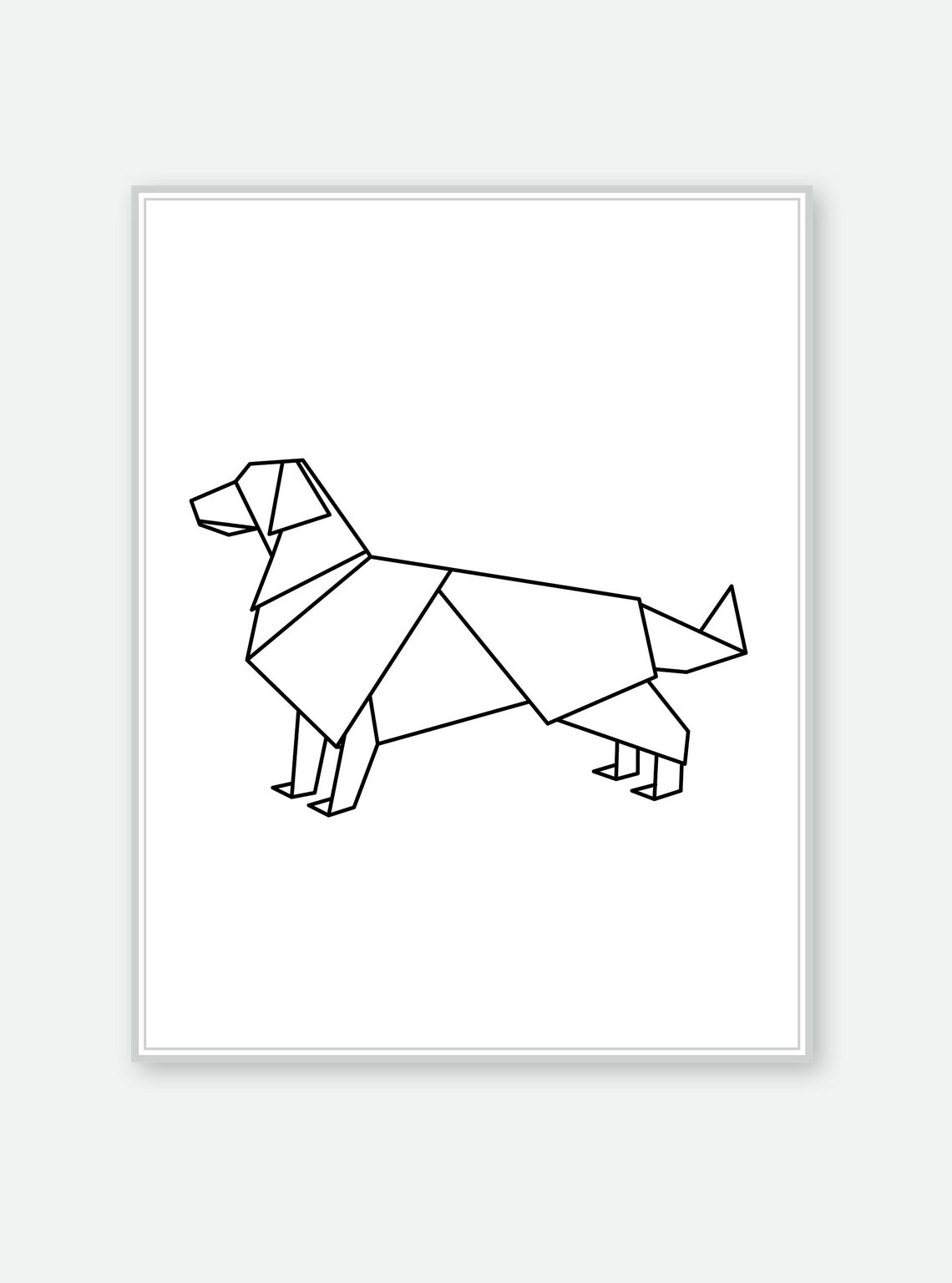 Minimalist Golden Retriever Printable, Origami Wall Art, Dog Wall Art ...