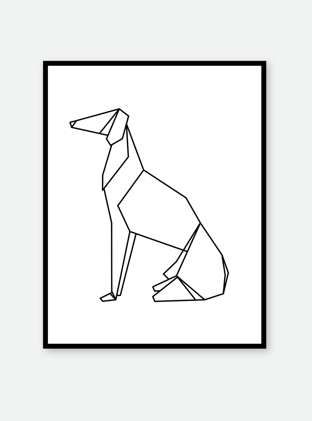 Minimalist Greyhound Printable, Origami Wall Art, Origami Dog Wall Art ...