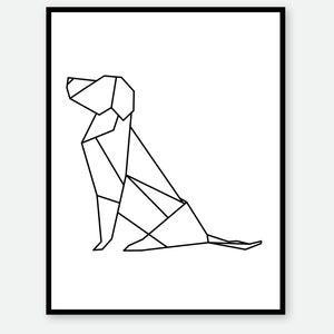 Minimalist Labrador Printable, Origami Wall Art, Origami Dog Wall Art ...