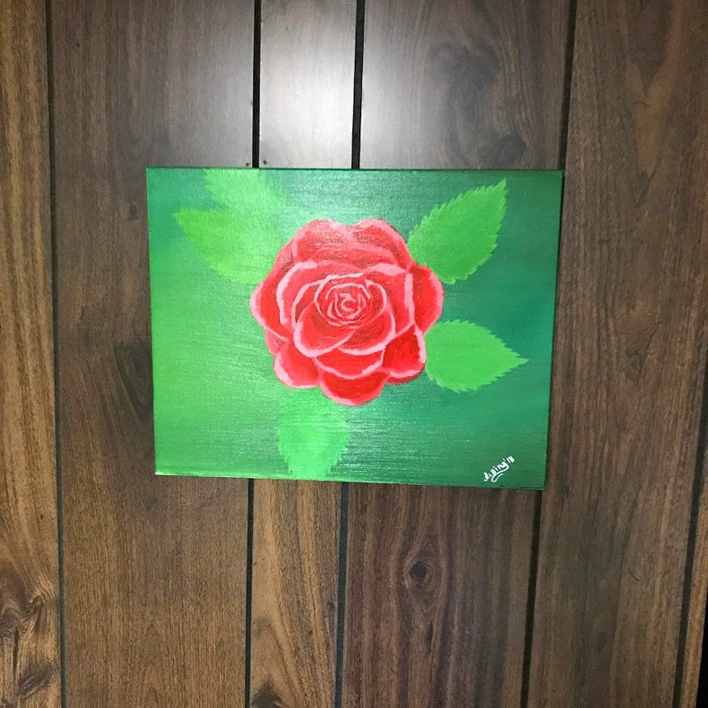 RED ROSE Painting | Original | 11x14" | Acrylic Painting | Wall Art ...