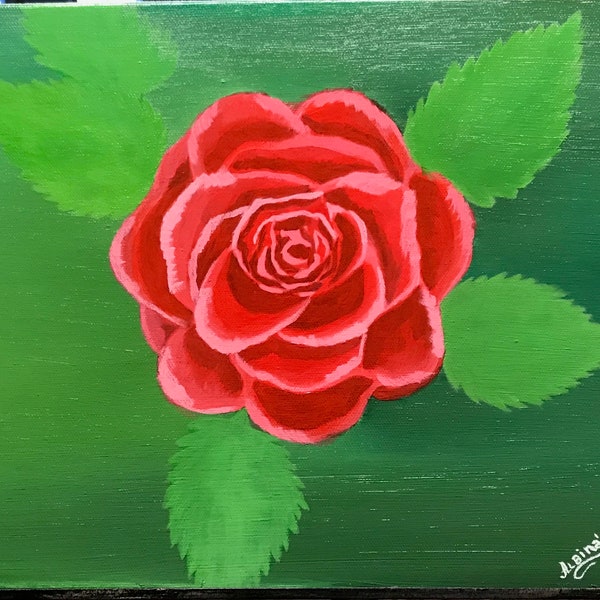 Hand Painted Rose - Etsy