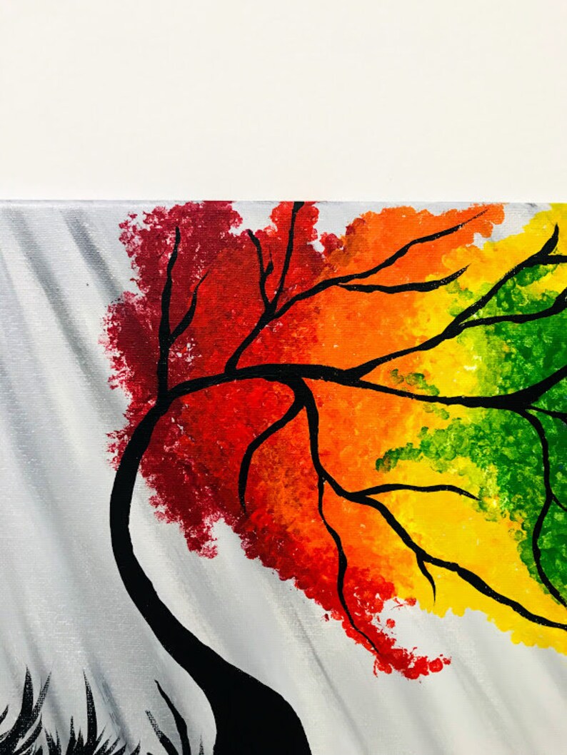 Rainbow Willow Tree | Original | Acrylic Painting| 12 X 16"| Tranquil ...