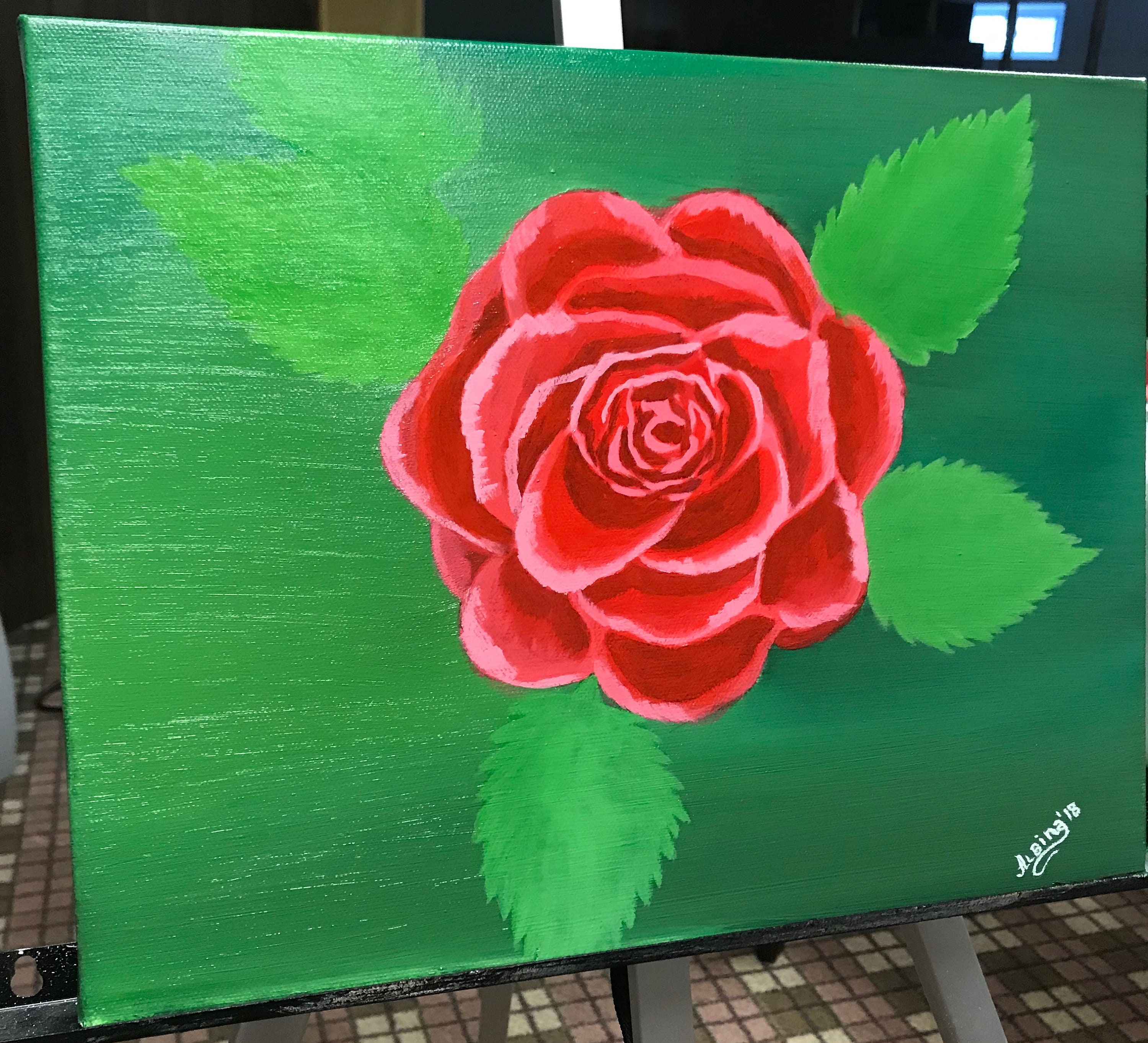 RED ROSE Painting | Original | 11x14" | Acrylic Painting | Wall Art ...