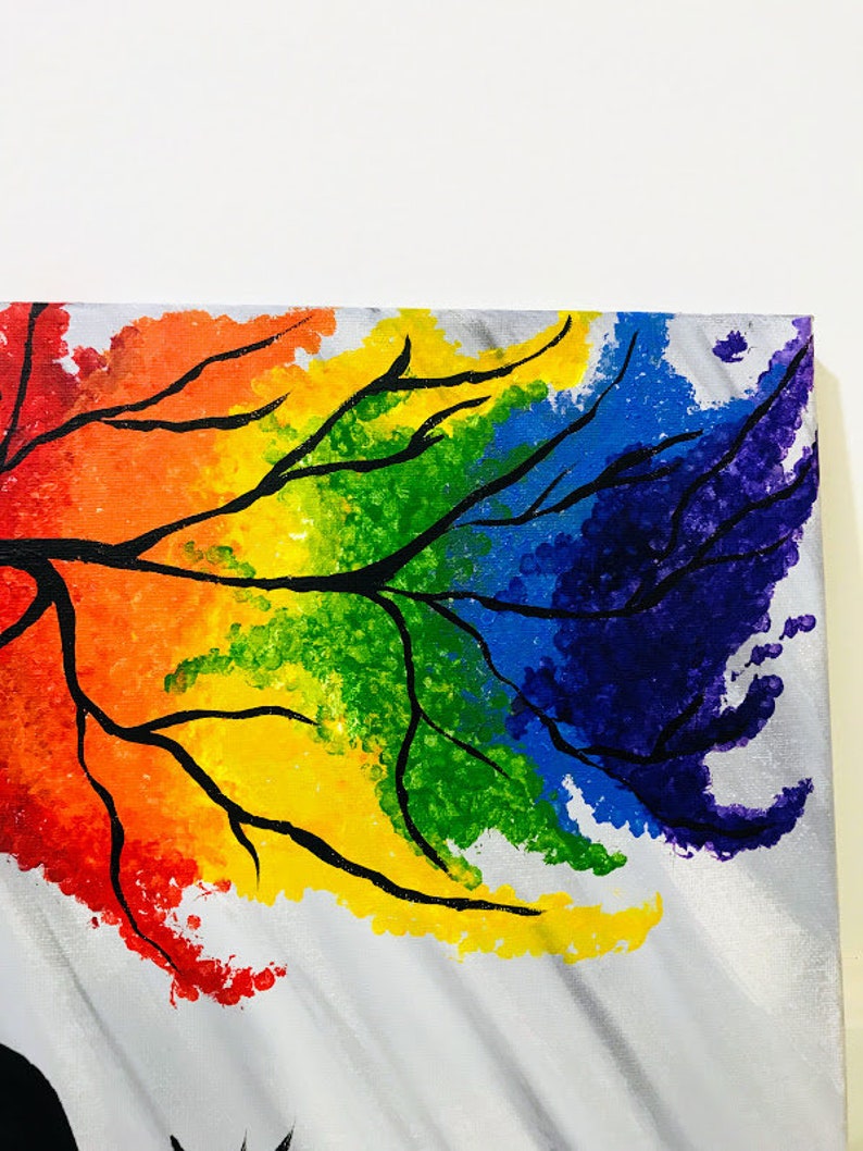 Rainbow Willow Tree | Original | Acrylic Painting| 12 X 16"| Tranquil ...