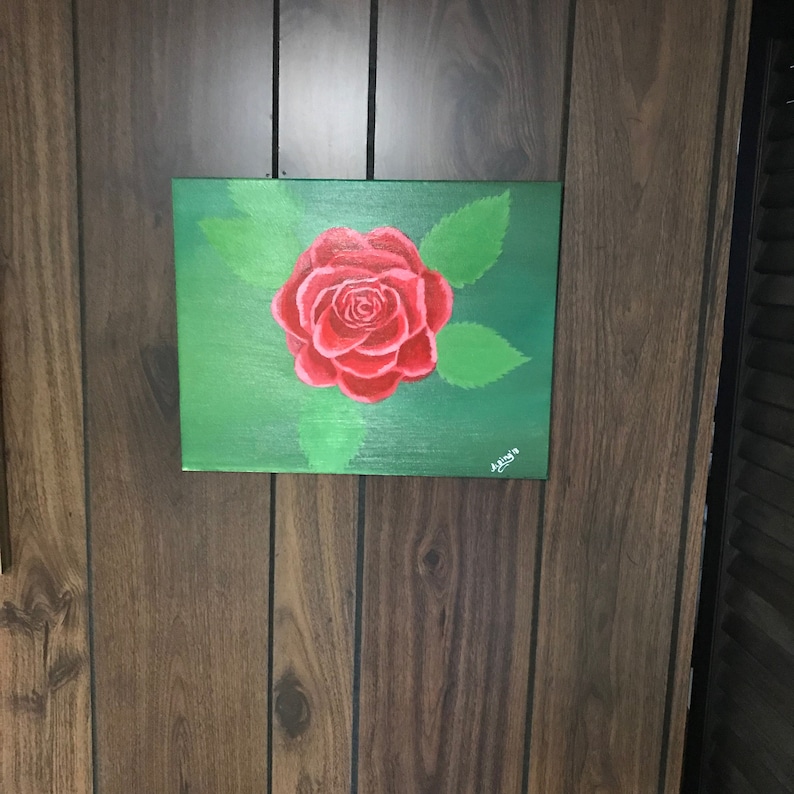 RED ROSE Painting | Original | 11x14" | Acrylic Painting | Wall Art ...