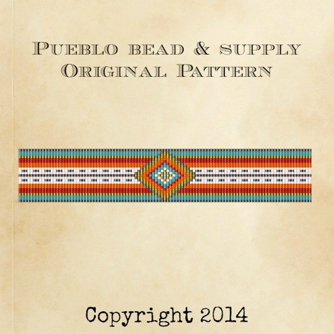 Mexican Golden Serape Seed Bead Pattern Loom Cuff Bracelet PDF File ...