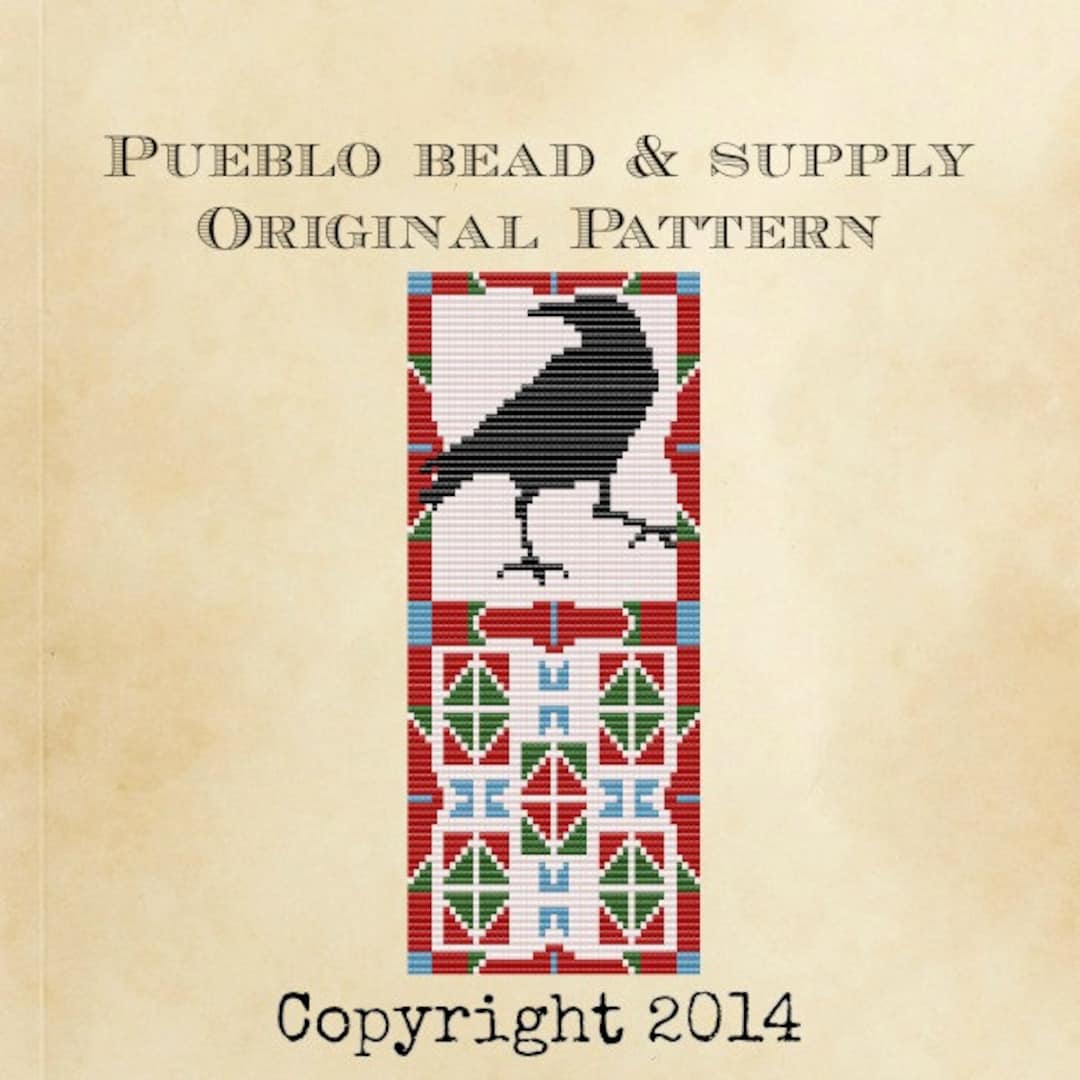 Raven Peyote Amulet Bag Seed Bead Pattern Western Loom PDF File Beaded ...