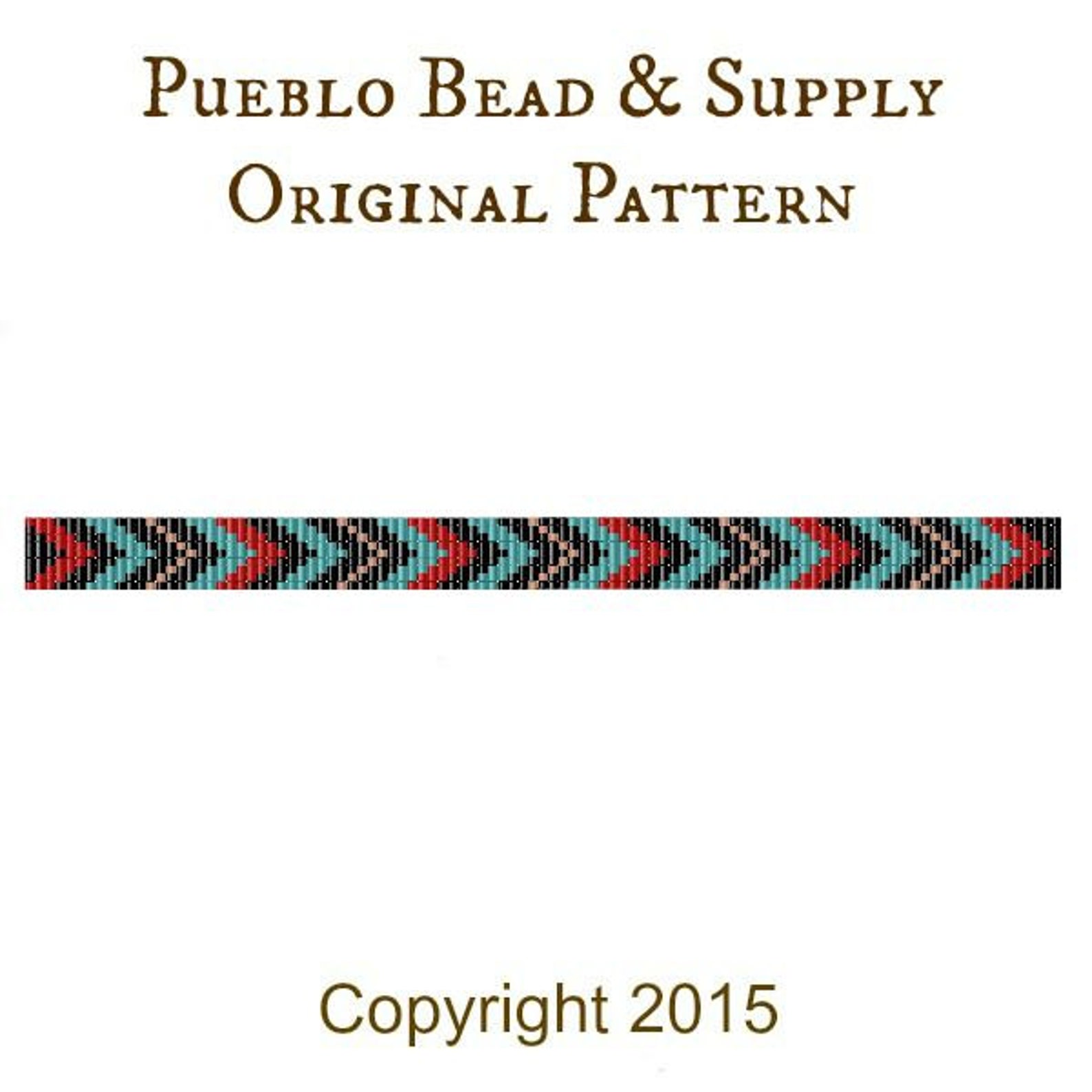 Red and Turquoise Chevron Seed Bead Pattern Loom Cuff Bracelet PDF File ...