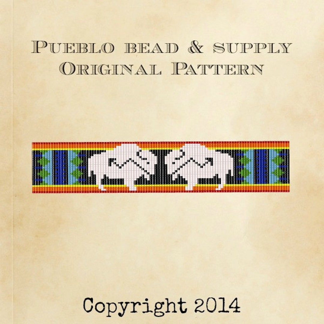 White Buffalo Seed Bead Pattern Loom Cuff Bracelet PDF File Beaded ...