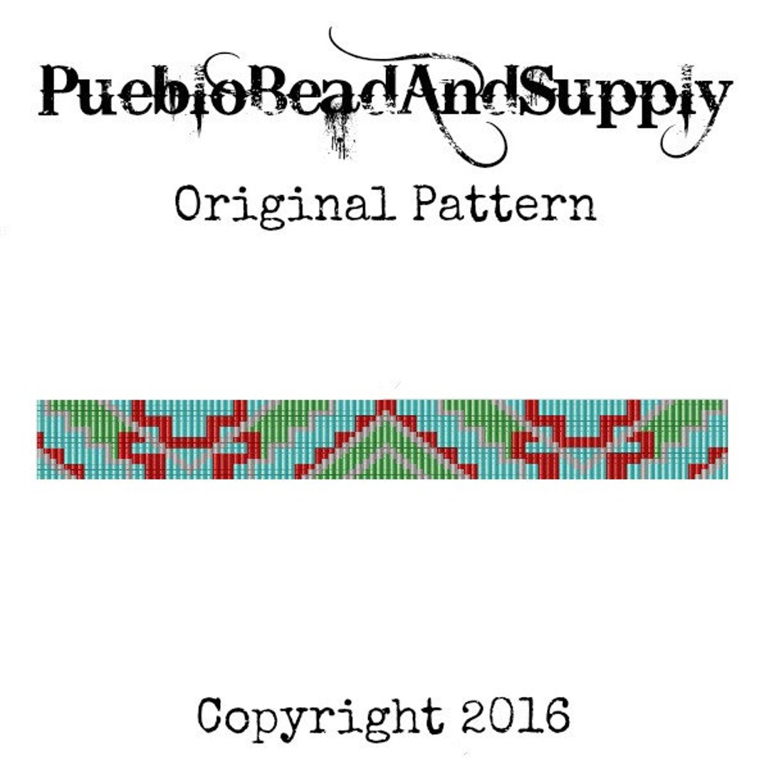Aztec Tribal Boho Seed Bead Pattern Loom Cuff Bracelet PDF File Beaded ...