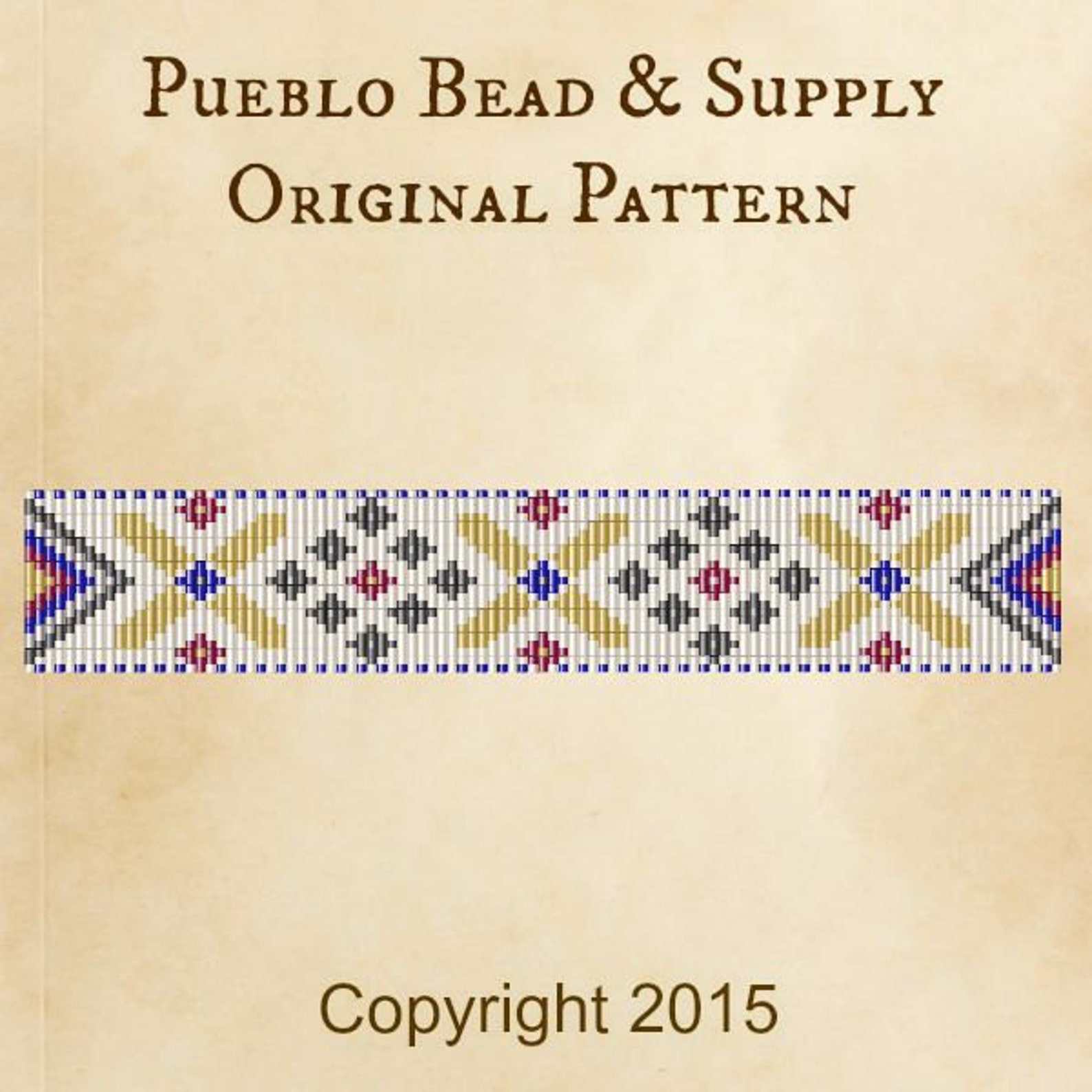 Golden Cross Seed Bead Pattern Loom Cuff Bracelet PDF File - Etsy