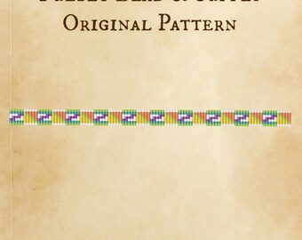 Aztec Gold Seed Bead Pattern Loom Cuff Bracelet PDF File Beaded ...