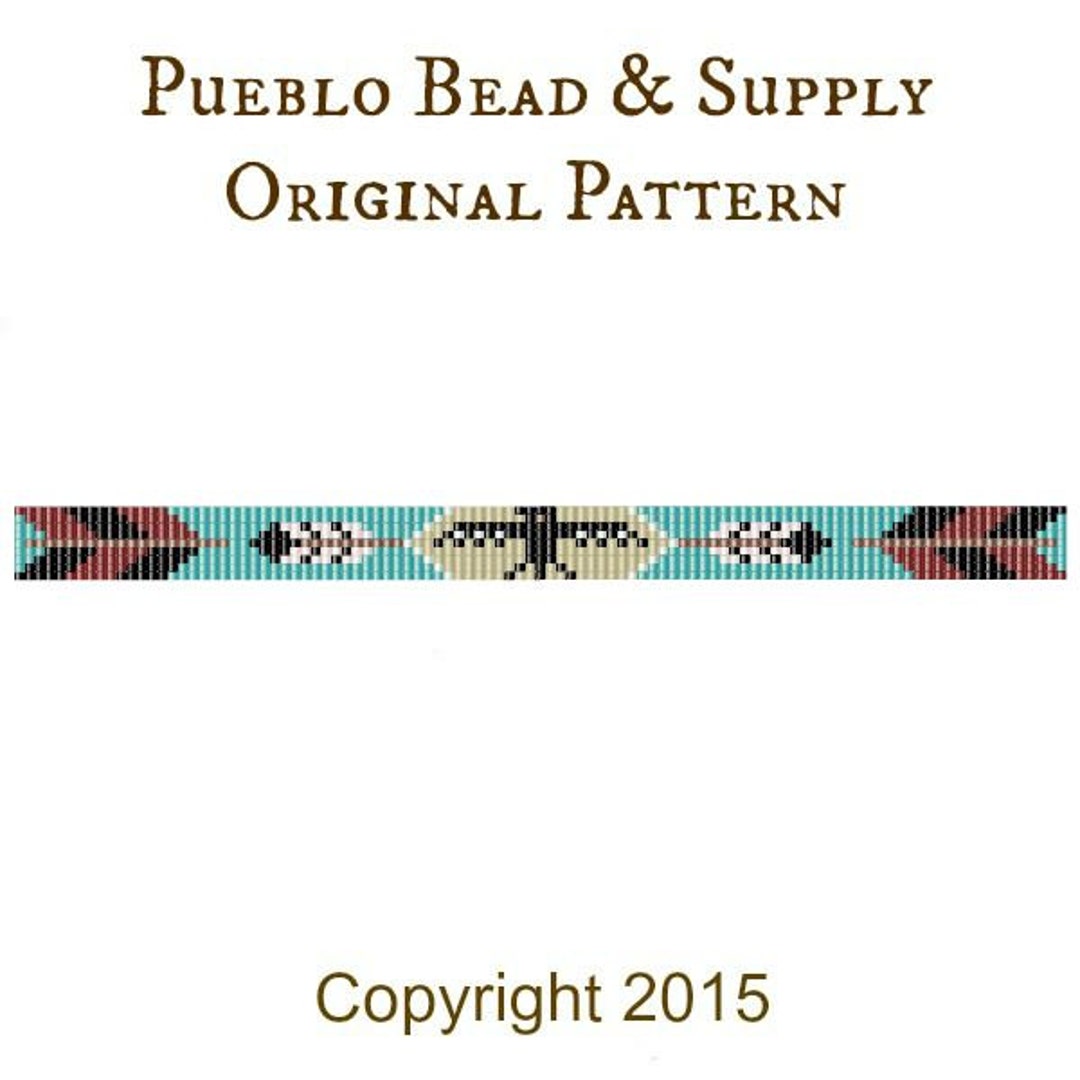 Thunderbird With Arrows Seed Bead Pattern Loom Cuff Bracelet PDF File ...