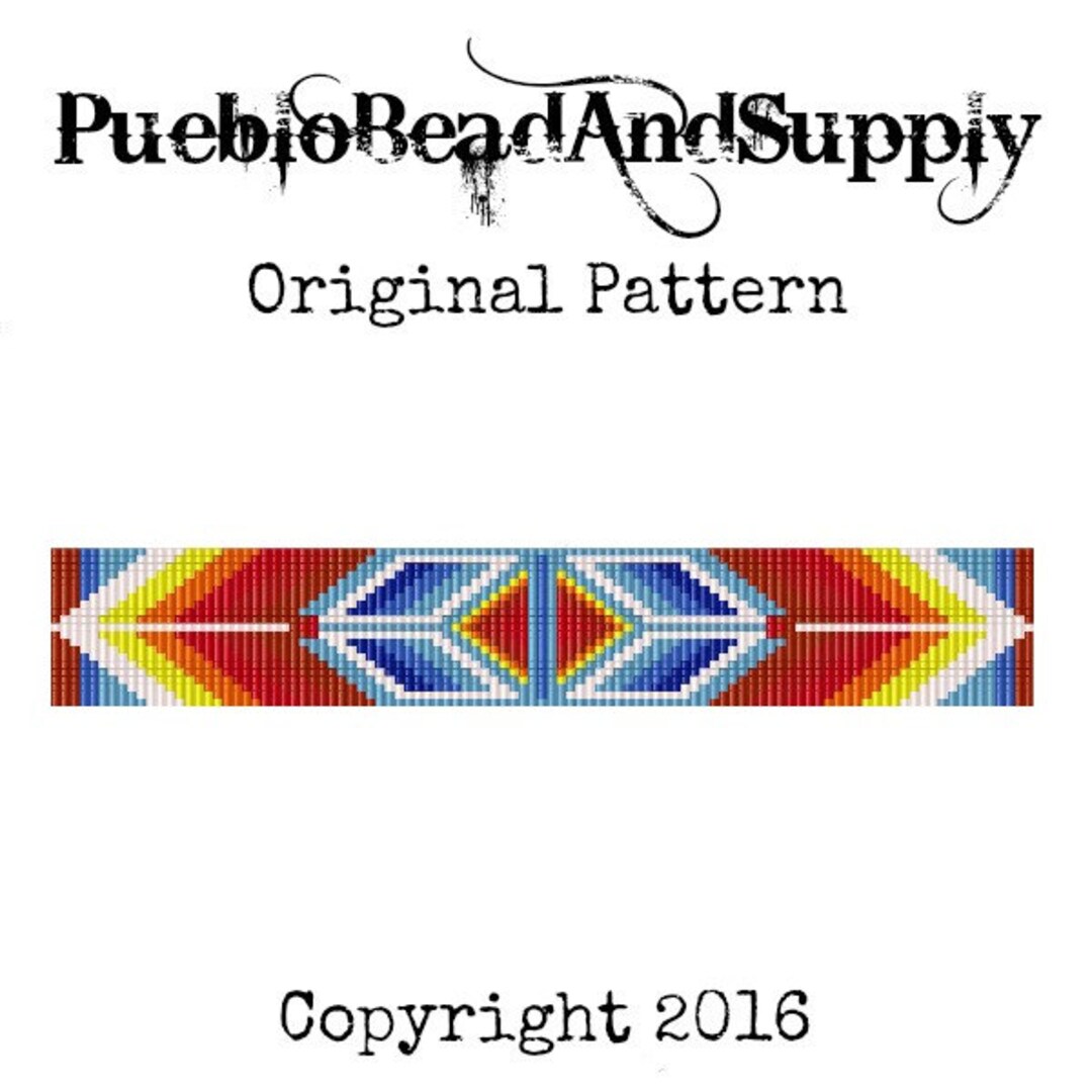 Fire Dance Seed Bead Pattern Loom Cuff Bracelet PDF File Beaded ...
