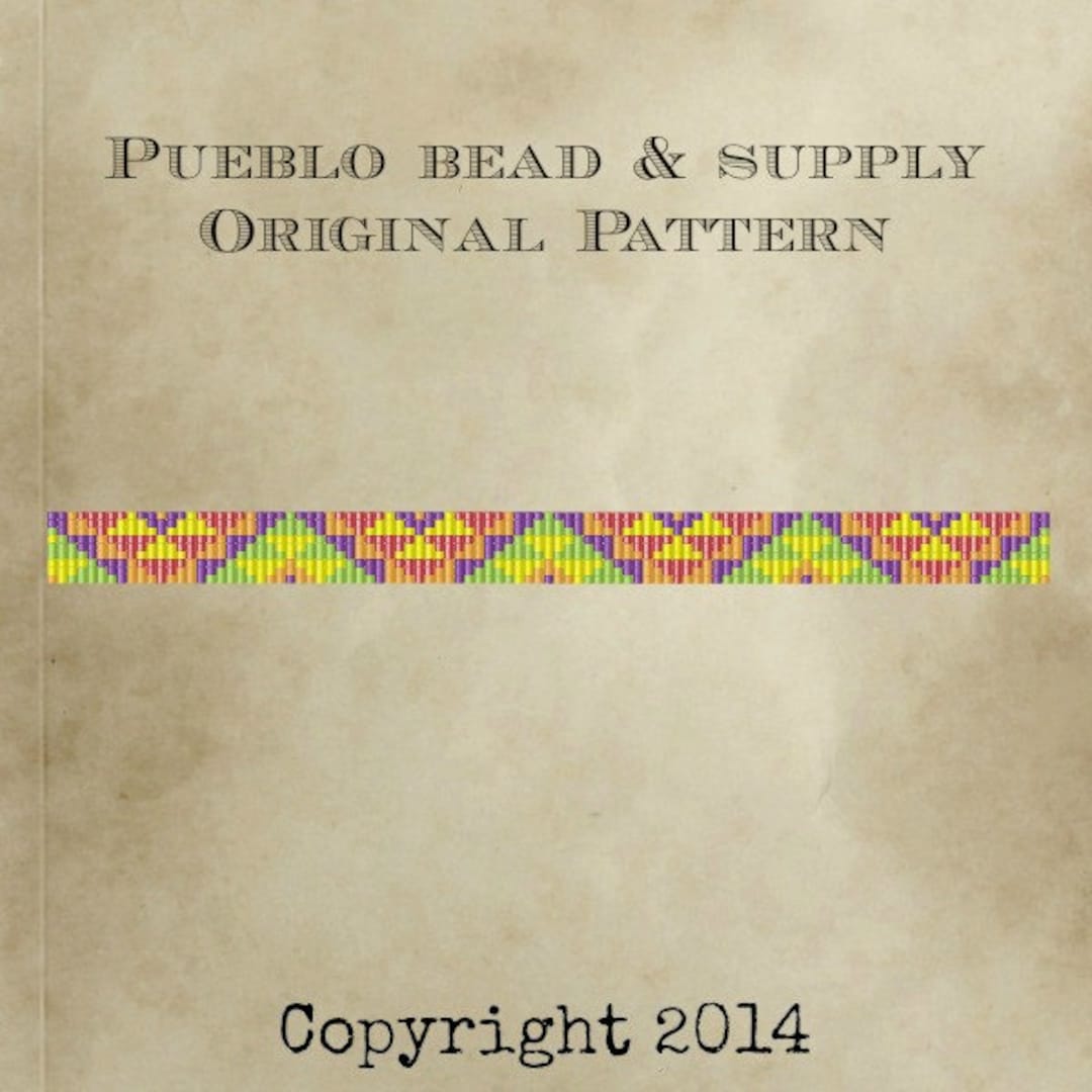 Aztec Bright & Sunny Pattern Loom Cuff Bracelet PDF File Beaded ...