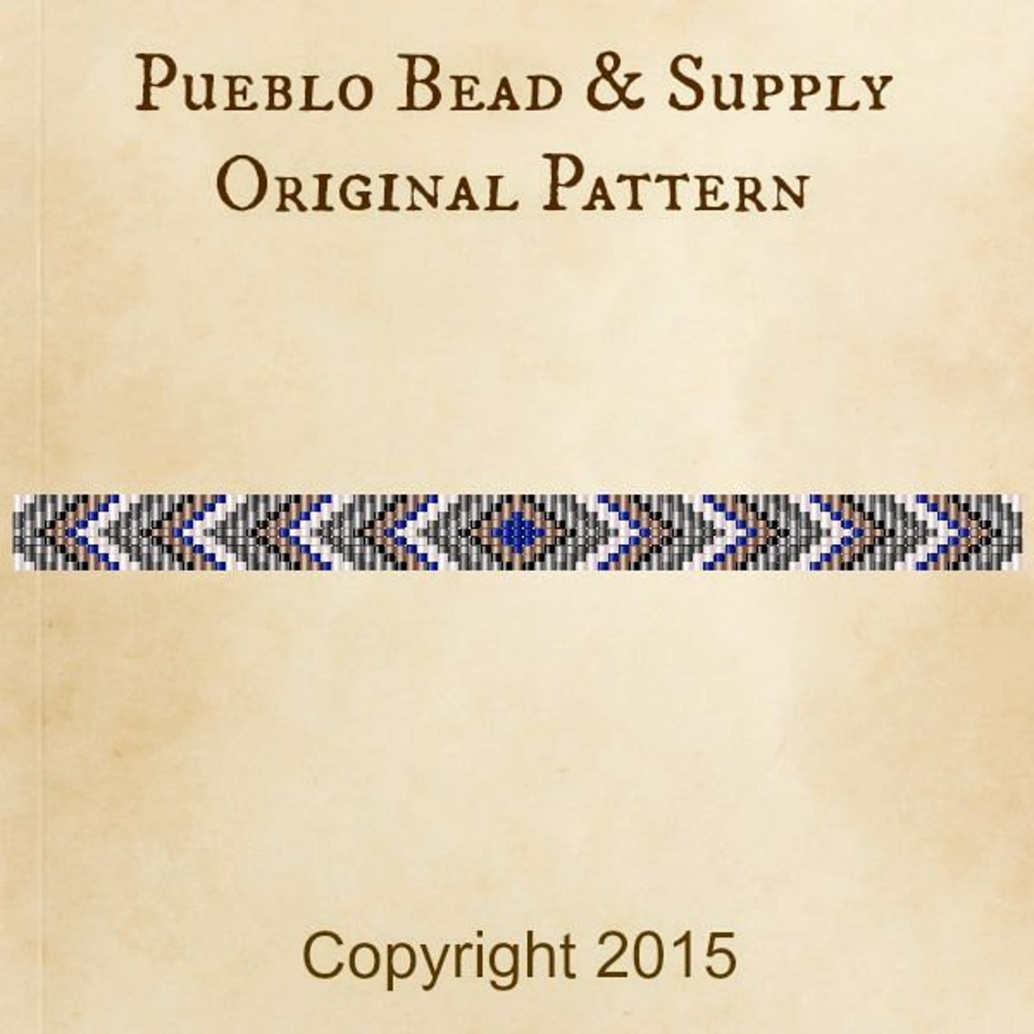 Royal Blue Chevron Seed Bead Pattern Loom Cuff Bracelet PDF File Beaded ...