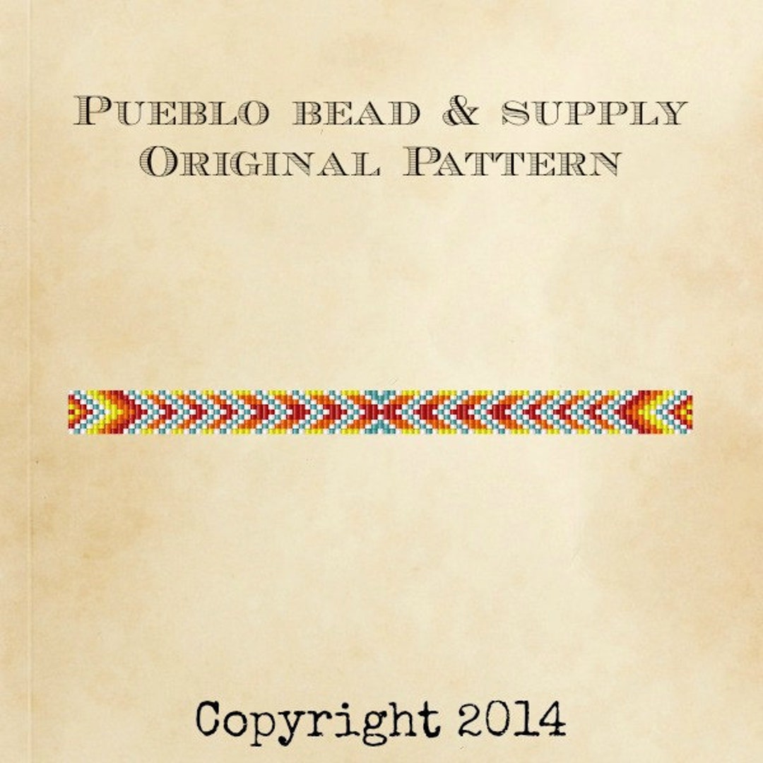 Red and White Chevron Seed Bead Pattern Loom Cuff Bracelet PDF File ...