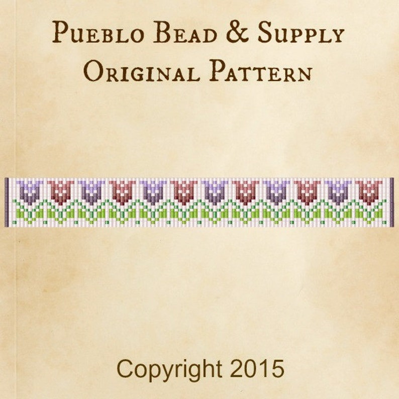 Tulip Time Seed Bead Pattern Loom Cuff Bracelet PDF File Beaded ...