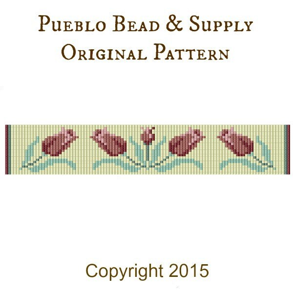 Tulip Bouquet Seed Bead Pattern Loom Cuff Bracelet PDF File - Etsy