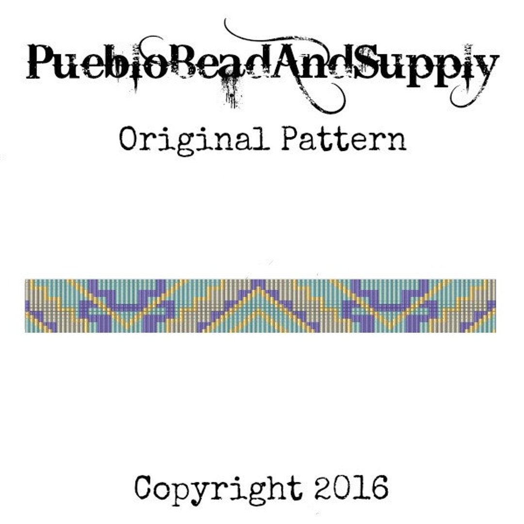 Aztec Matte With Gold Seed Bead Pattern Loom Cuff Bracelet PDF File ...