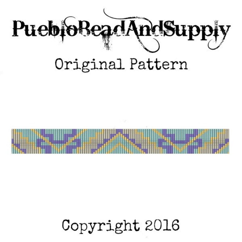 Aztec Matte With Gold Seed Bead Pattern Loom Cuff Bracelet PDF File ...