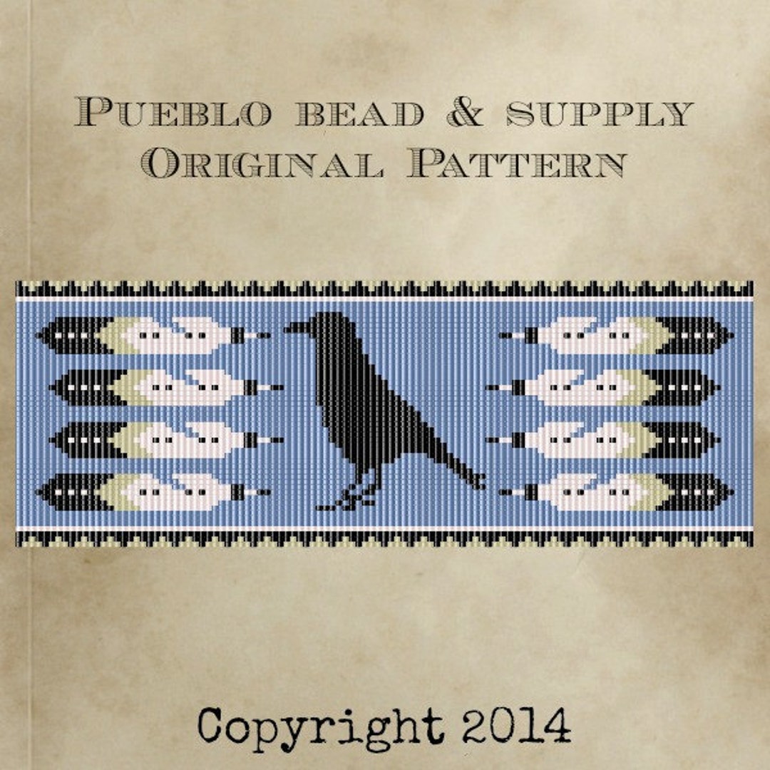 Extra Wide Crow Cuff Seed Bead Pattern Loom Cuff Bracelet PDF File ...