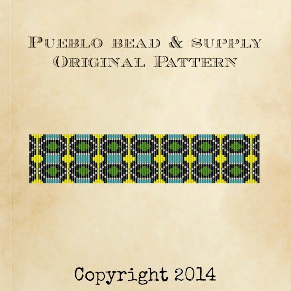Turquoise Geometric Seed Bead Pattern Loom Cuff Bracelet PDF - Etsy