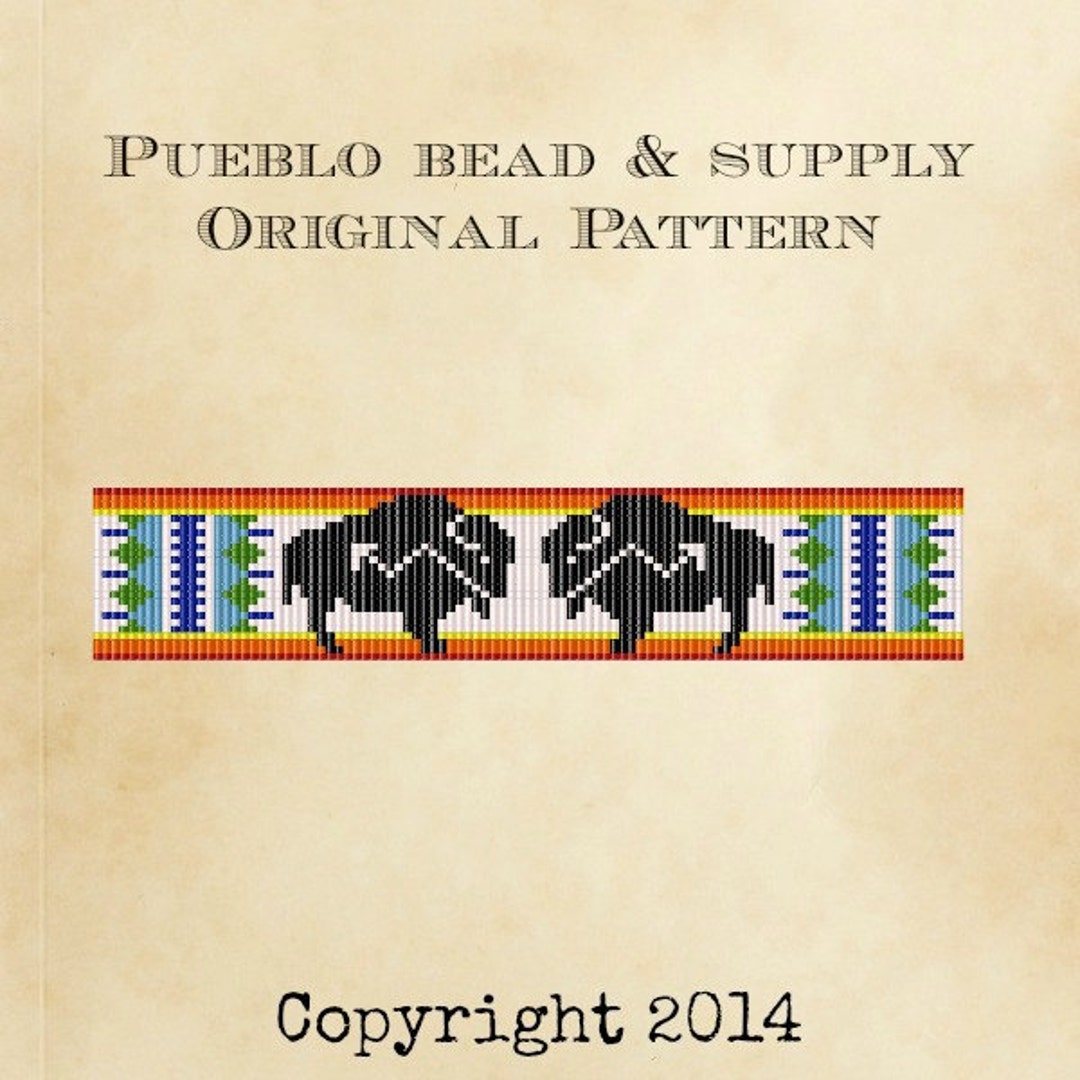 Black Buffalo Seed Bead Pattern Loom Cuff Bracelet PDF File Beaded ...