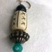 AQUA “X” Key Chain/charm. Large X Center Bead. 2 Smaller Dotted Aqua ...