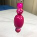 PINK Key Chain/charm. Large Pink Center Bead. 2 Smaller Marble Pink ...