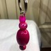 PINK Key Chain/charm. Large Pink Center Bead. 2 Smaller Marble Pink ...