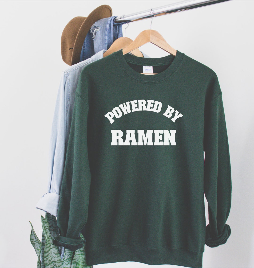 Ramen Gift, Powered by Ramen, Ramen Sweatshirt, Ramen Shirt, Korean ...