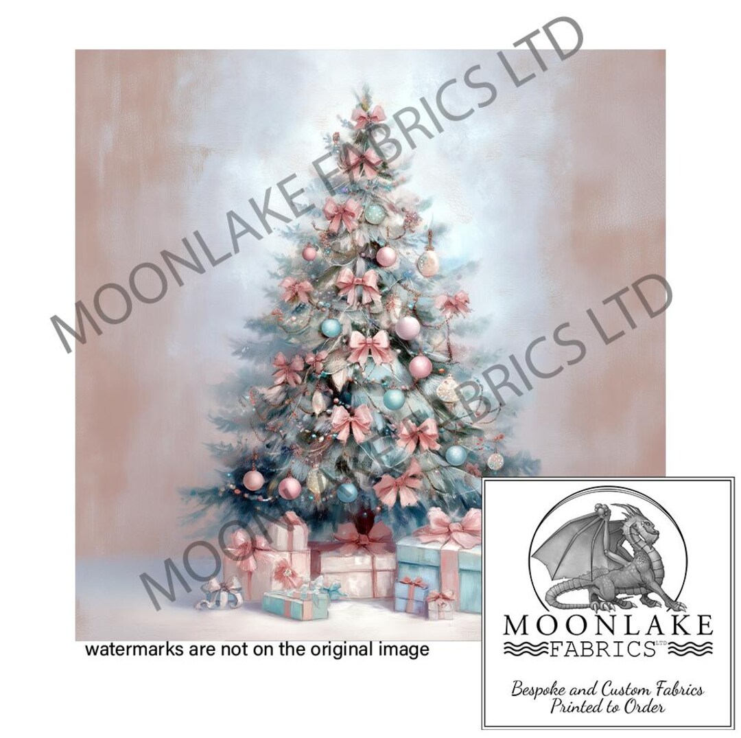 Christmas Tree Dusky Booshie Fabric Craft Panels in 100% Cotton or ...